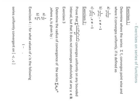 solved exercises on series of functions exercises 1