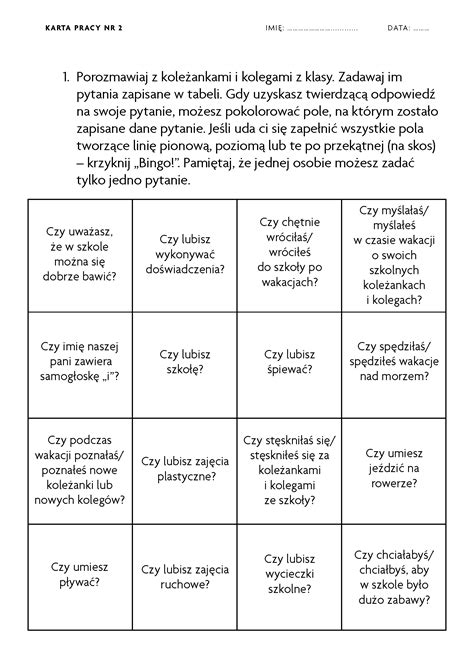 Karty Pracy Przyroda