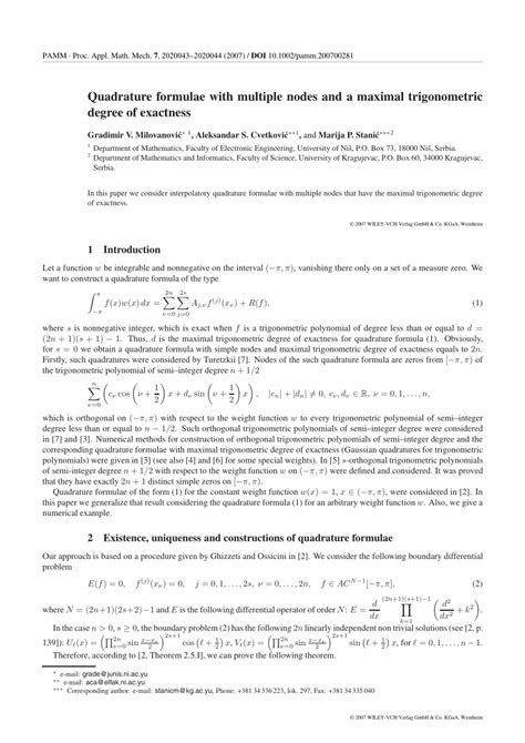 pdf quadrature formulae with multiple nodes and a maximal trigonometric degree of exactness
