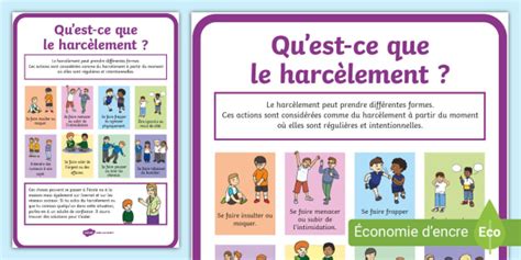 Affiches Qu est ce que le harcèlement teacher made