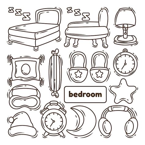Dibujado A Mano Dibujos Animados Doodle Dormitorio Colecci N Para
