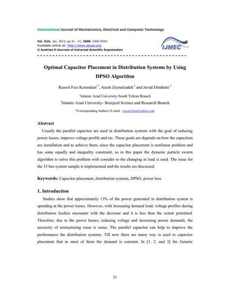 optimal capacitor placement in distribution systems by using