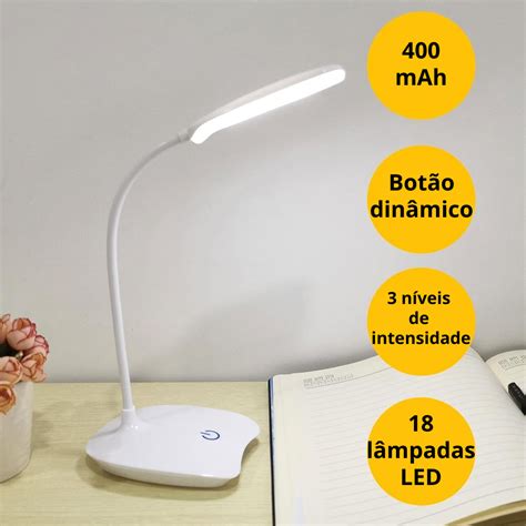 Lumin Ria De Mesa Led Carregamento Usb Loja Oficial Xploudshop