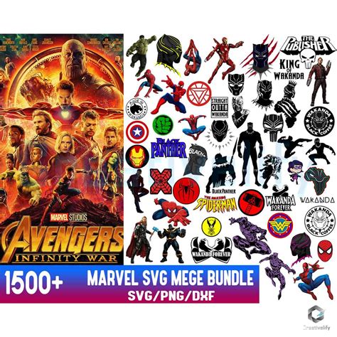 1500 Files Marvel Superhero Digital Bundle SVG CreativeLify