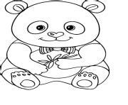 Coloriage Panda Kawaii Avec Coeurs JeColorie