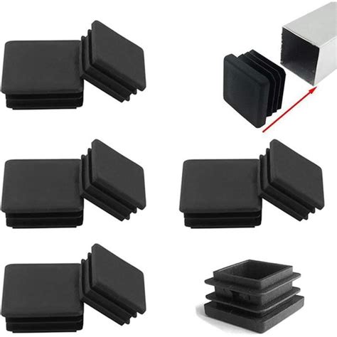 9 pièces Bouchons Lamellaires pour Tubes Carrés 70 x 70 mm Plastique