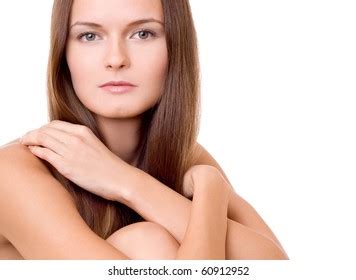 Naked Woman Sitting On White Background Stock Photo Shutterstock