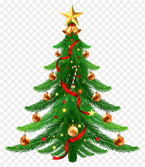 Holiday Decorative Christmas Tree On Transparent Background Png