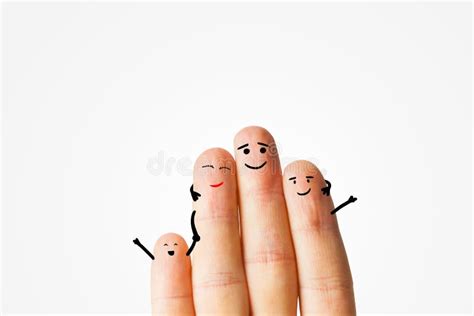 Famille Sur Des Doigts Illustration De Vecteur Illustration Du Doigts