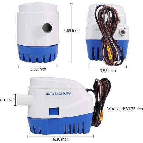 Pom12V 750Gph Pompe De Cale Automatique Submersible Tout En Un Marinepe