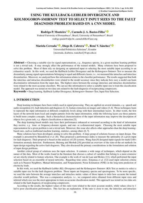 pdf using the kullback leibler divergence and kolmogorov smirnov test to select input sizes to