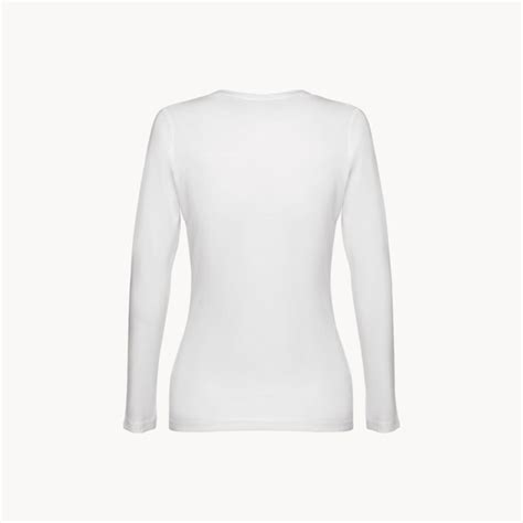 Camiseta blanca 100 algodón de manga larga para mujer ecological eco
