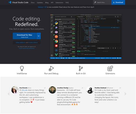 Visual Studio Code Code Editing Redefined