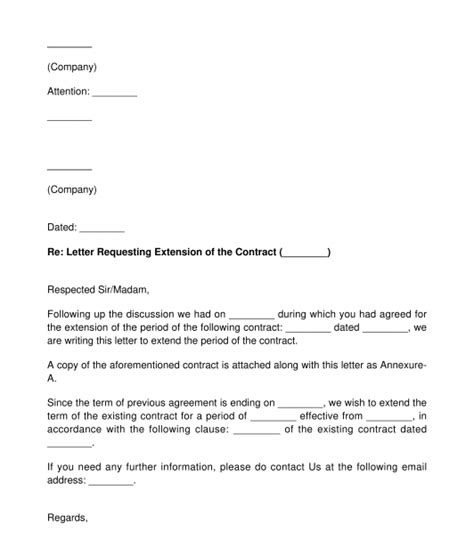 Sample Letter Of Extension Of Contract Templates Sample Printables