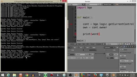 upbge debugging a simple script youtube