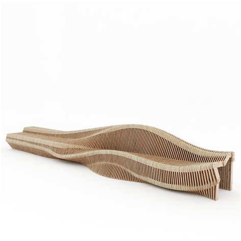 parametric bench wave 3d model 35 max free3d