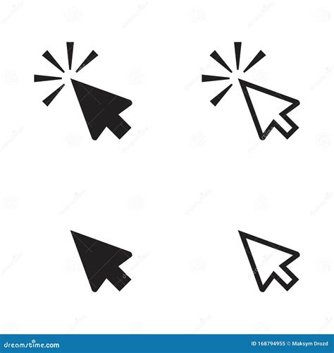 Mouse Cursor Vector Icon Clicking Cursor Pointer Icon Vector Stock