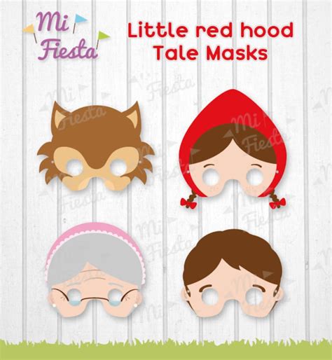 Mascaras De Caperucita Roja Máscaras para cuentos Caperucita roja