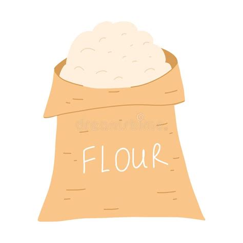 Bolsa De Harina En Dibujos Animados De Estilo Plano Ilustración