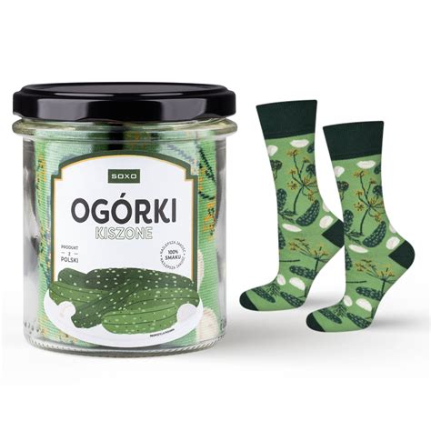 Skarpetki Męskie Damskie kolorowe SOXO GOOD STUFF ogórki kiszone w