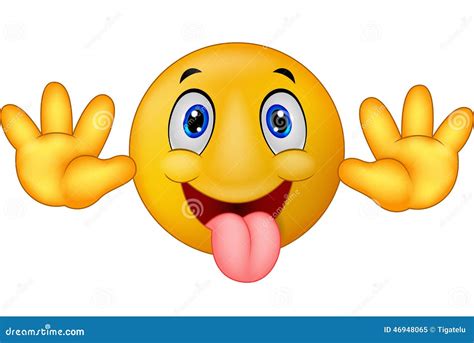 Os Desenhos Animados Brincalhão Do Smiley Do Emoticon Colaram Na