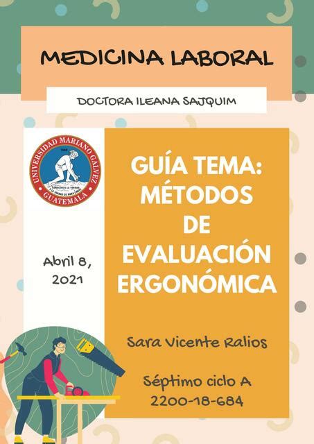 Métodos de evaluación Ergonómica Sara Vicente uDocz