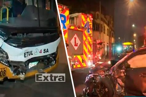 Lince un herido deja choque entre carro y bus de transporte público