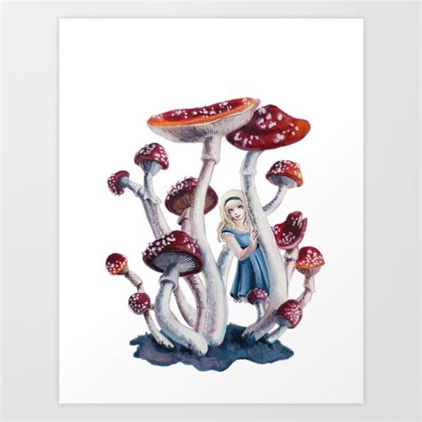 Alice In Wonderland Mushrooms Art Print By Lyubena Fox Society6