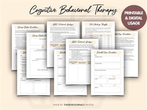 Cognitive Behavioral Therapy Workbook CBT Journal Etsy
