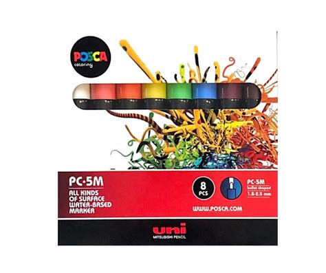 Zestaw Markerów Posca Pc 5M 8Szt Uni POSCA Sklep EMPIK