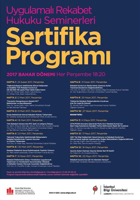 Uygulamal Rekabet Hukuku Seminerleri Bahar D Nemi Rekabet
