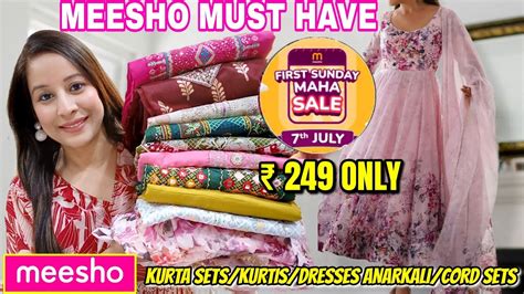 Huge Meesho Maha Sale Haul Meesho Summer Kurti Kurta Sets Haul