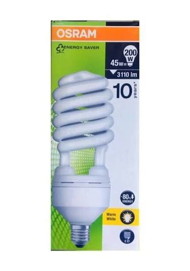 Osram Watt Enerji Tasarruflu Spiral Ampul Beyaz I K Off
