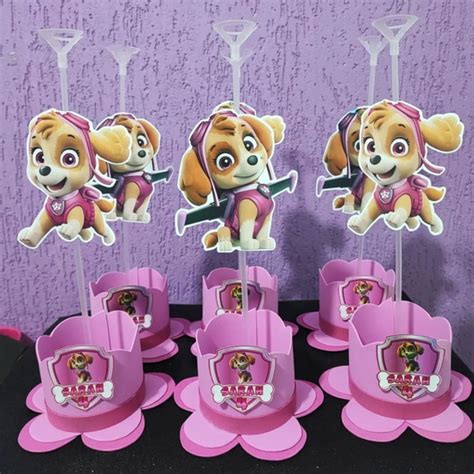 Centro De Mesa Patrulha Canina Rosa Skye Elo7