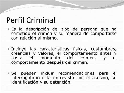 PPT ELABORACIÓN DE PERFILES CRIMINALES DESCONOCIDOS CON BASE EN LA