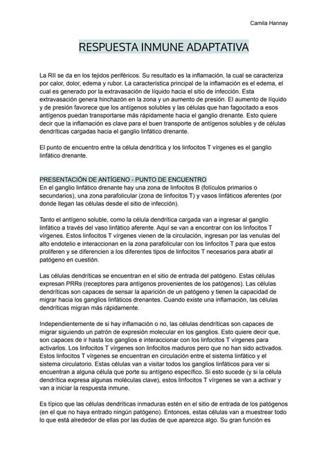 SOLUTION Respuesta Inmune Adaptativa Inmunolog A Studypool