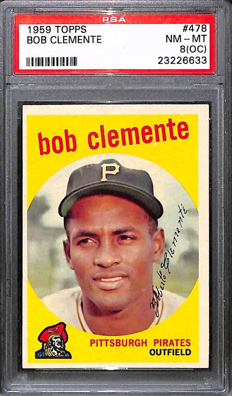 Lot Detail Pack Fresh 1959 Topps Roberto Clemente 478 Graded PSA 8