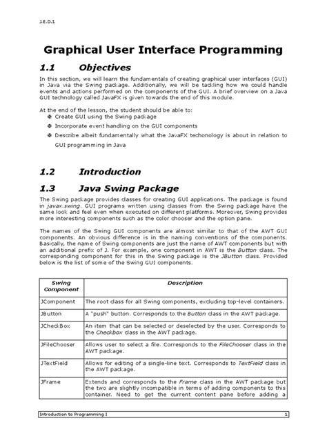 chapter 11 graphical user interface programming pdf java programming language computer