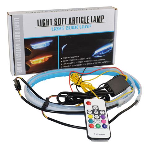 12V Switchback 7colors Car LED DRL Turn Signal Flexible Strip Light