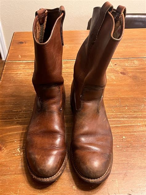 Great Red Wing Pecos Boot Vintage Cowboy Work Boots Gem