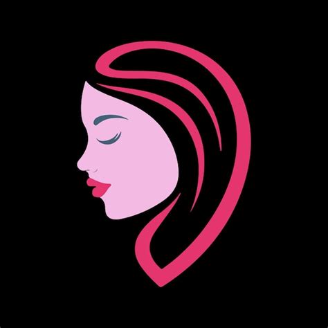 Diseño de logotipo de cara de mujer de belleza de arte lineal Vector