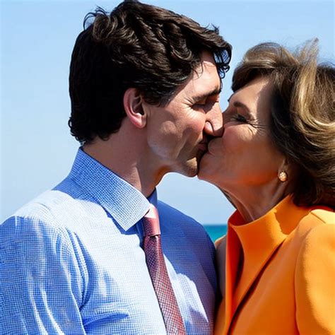 Visible Bat703 Justin Trudeau Kissing Teresa Heinz Kerry On Beach