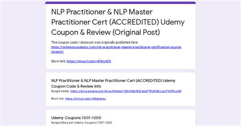Nlp Practitioner Nlp Master Practitioner Cert Accredited Udemy