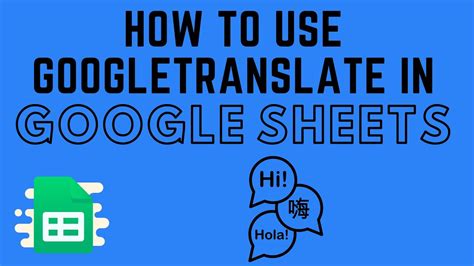 How To Use The GOOGLETRANSLATE Function In Google Sheets YouTube