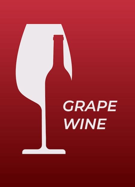 Ilustração vetorial de vinho tinto de uma garrafa e um copo de vinho