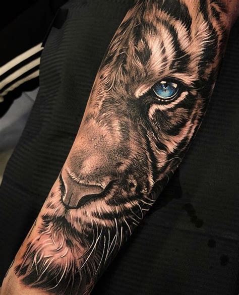 Half Sleeve Tiger Forearm Tattoo