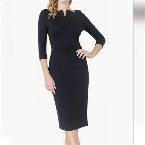 Mary Crafts Dresses Mary Crafts Black Fitted Midi Dress Poshmark