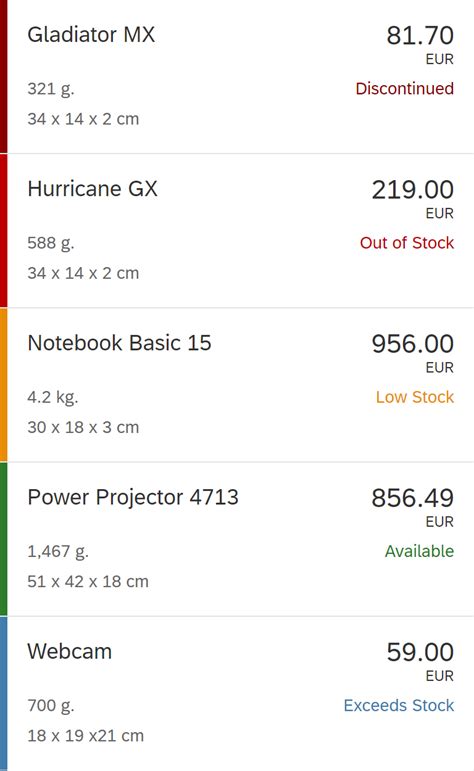 Table List Tree UI Element Types SAP Fiori For Web Design
