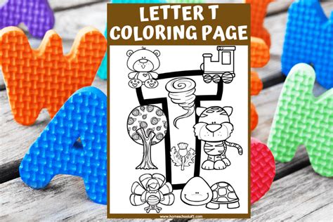 Free Letter T Coloring Page Printable For Preschoolers