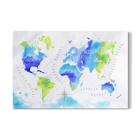 Aquarell Weltkarte